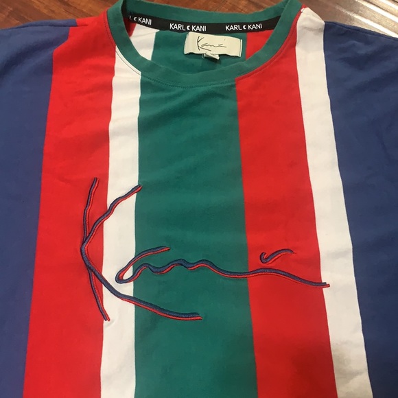 Karl Kani | Shirts | Vintage Karl Kani Embroidery Stripe Tshirt Size Xl ...
